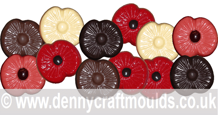 A CHARITY CHOCOLATE MOLD FOR THE ROYAL BRITISH LEGION POPPY POPPIES ...